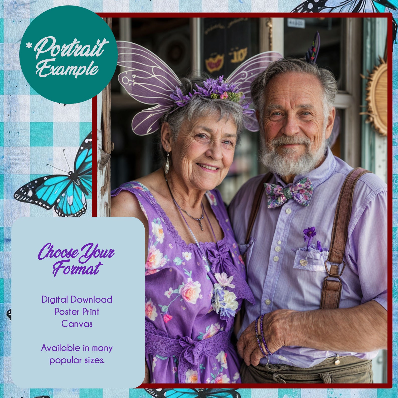 Custom Fairy Godparents Portrait | Personalized Couple Fairy Art From ...