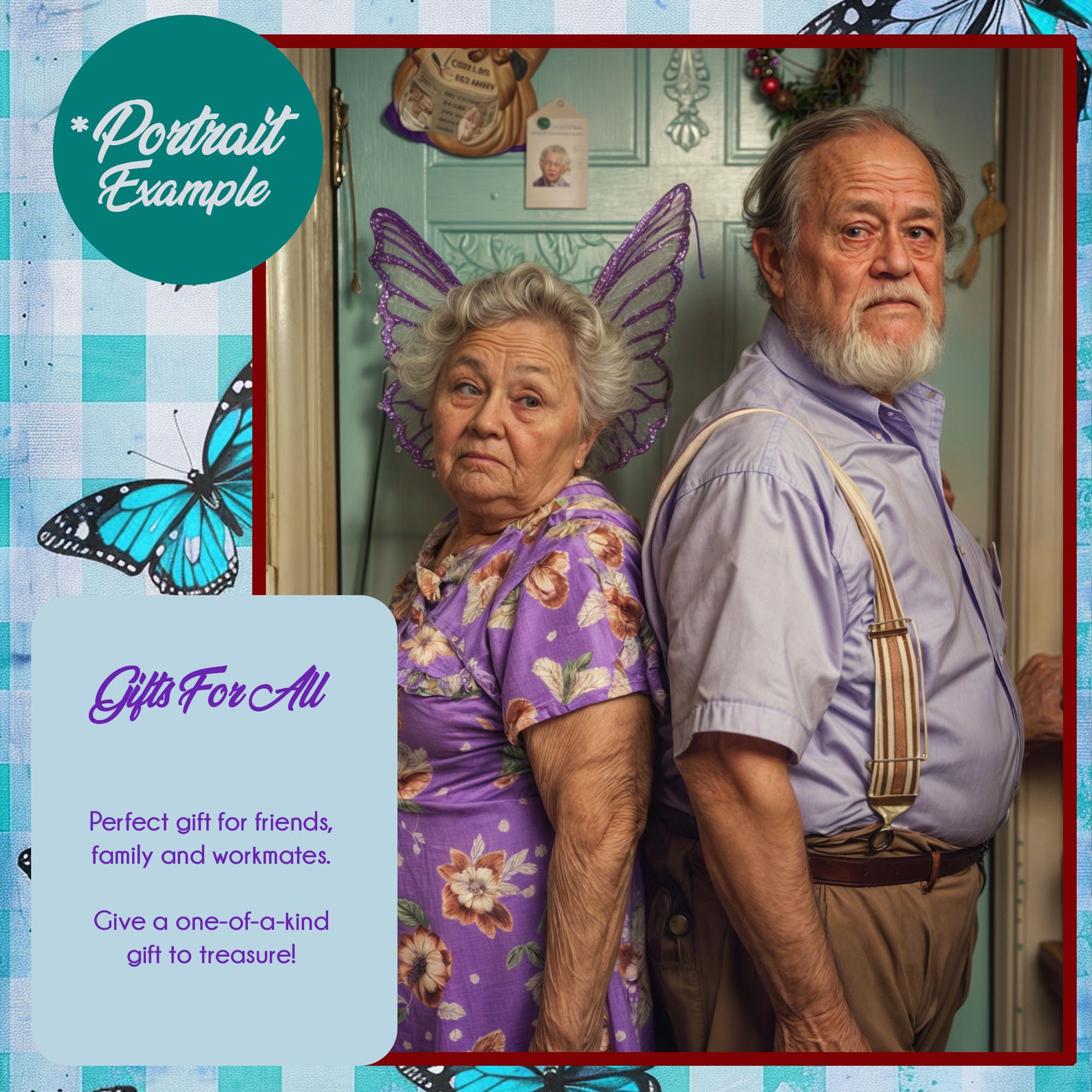 Custom Fairy Godparents Portrait | Personalized Couple Fairy Art From ...