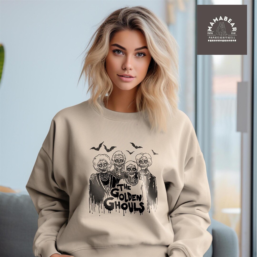 The Golden Ghouls Vintage Halloween Movie Sweatshirt, Funny Halloween ...