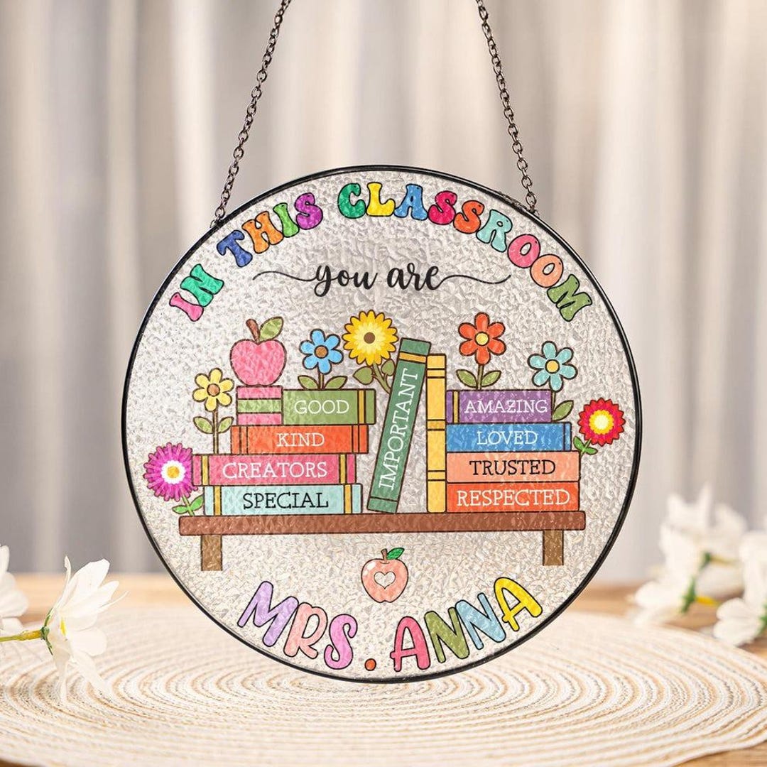 Teacher Appreciation Door Hanger Gift With Customized Teacher Name Sign ...