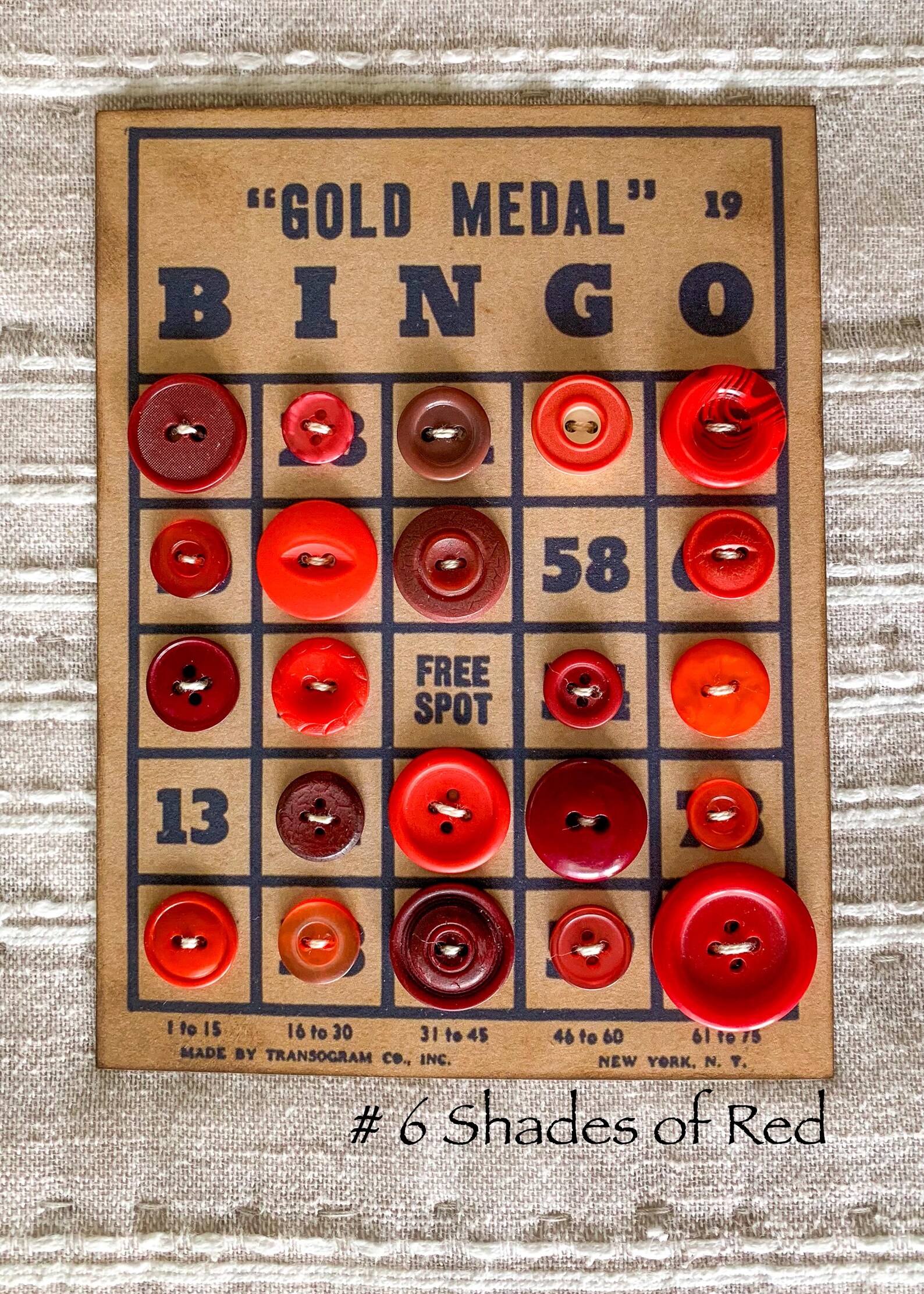Fun BINGO Card Button Cards Country Harvest - Etsy
