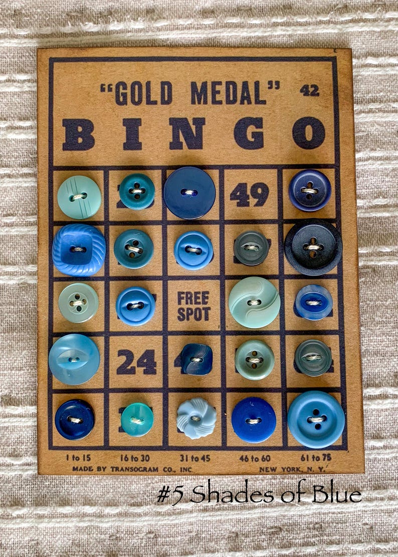 Fun BINGO Card Button Cards Country Harvest - Etsy