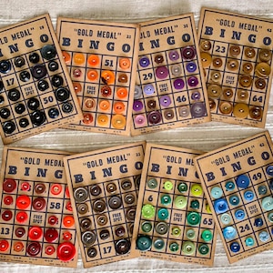 Fun BINGO Card Button Cards Country Harvest - Etsy