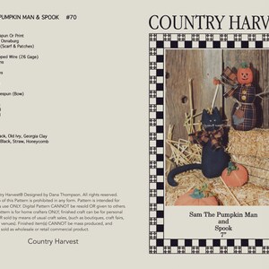 Printed Paper Patterns Pumpkin and Cat Friends Country Harvest - Etsy