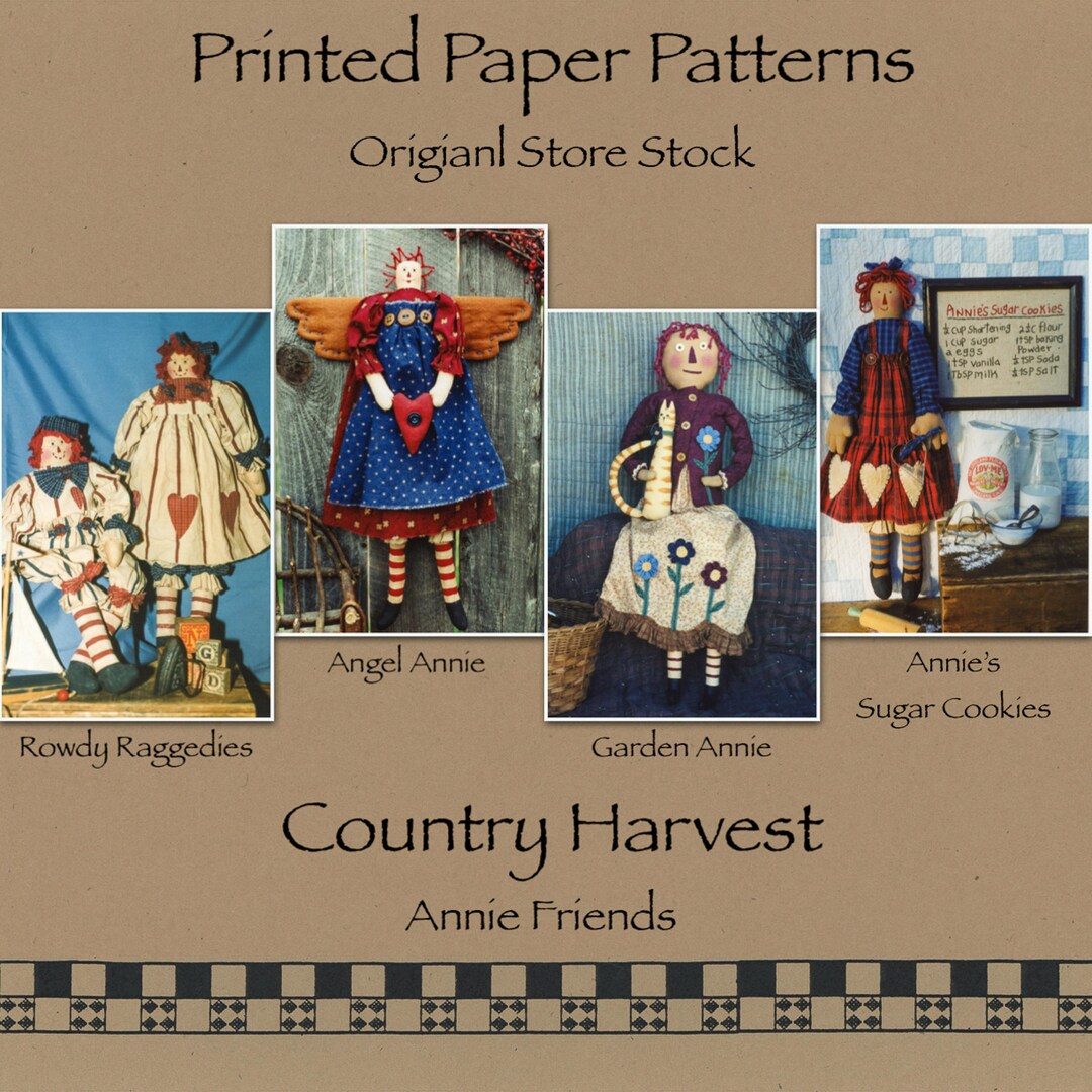 Printed Paper Patterns Annie Friends Country Harvest - Etsy