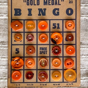 Fun BINGO Card Button Cards Country Harvest - Etsy