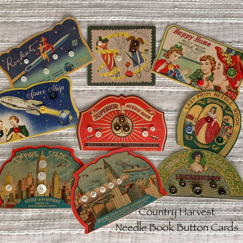 Vintage Button Cards - Etsy