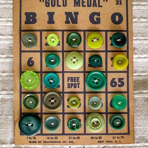 Fun BINGO Card Button Cards Country Harvest - Etsy
