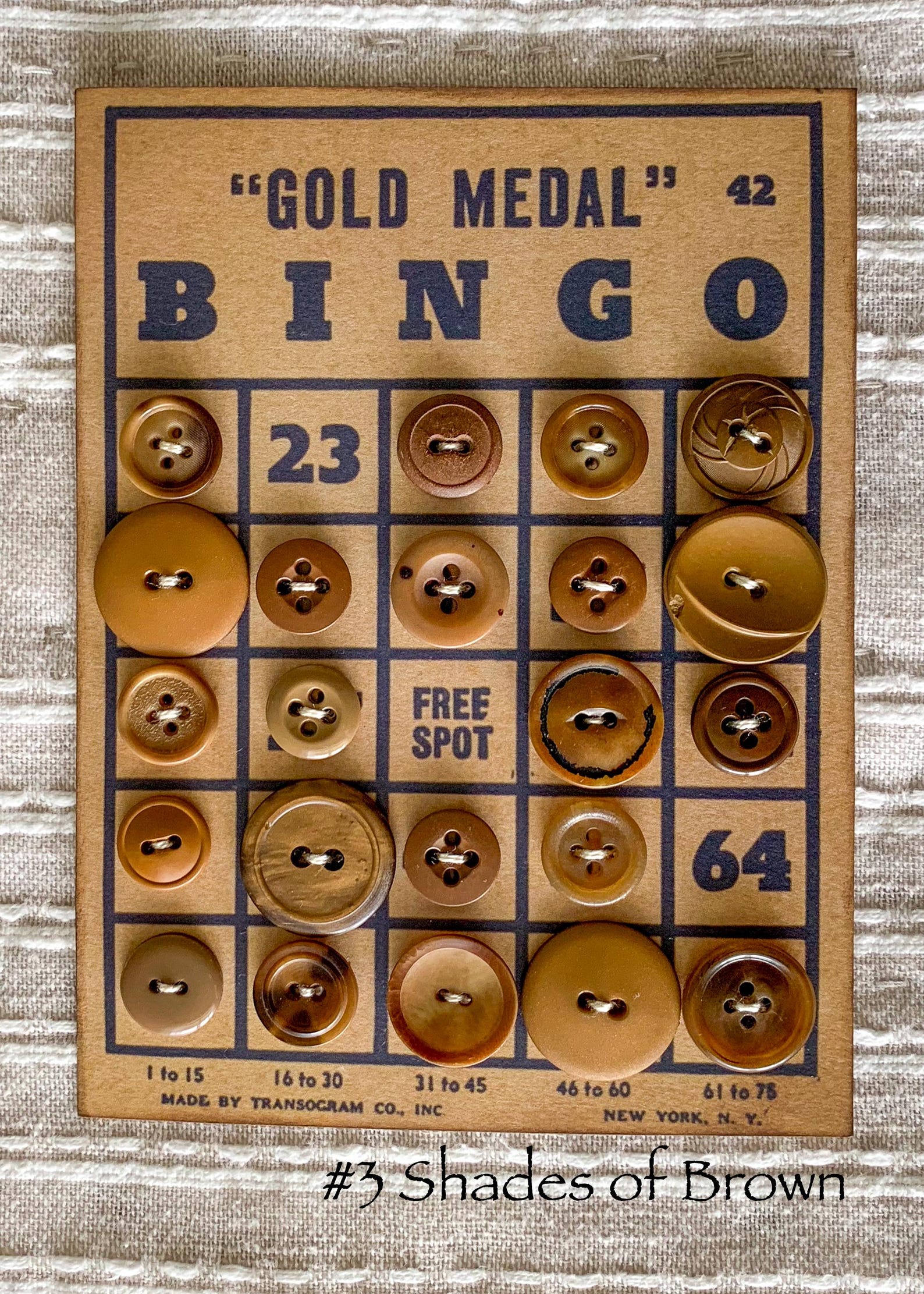 Fun BINGO Card Button Cards Country Harvest - Etsy