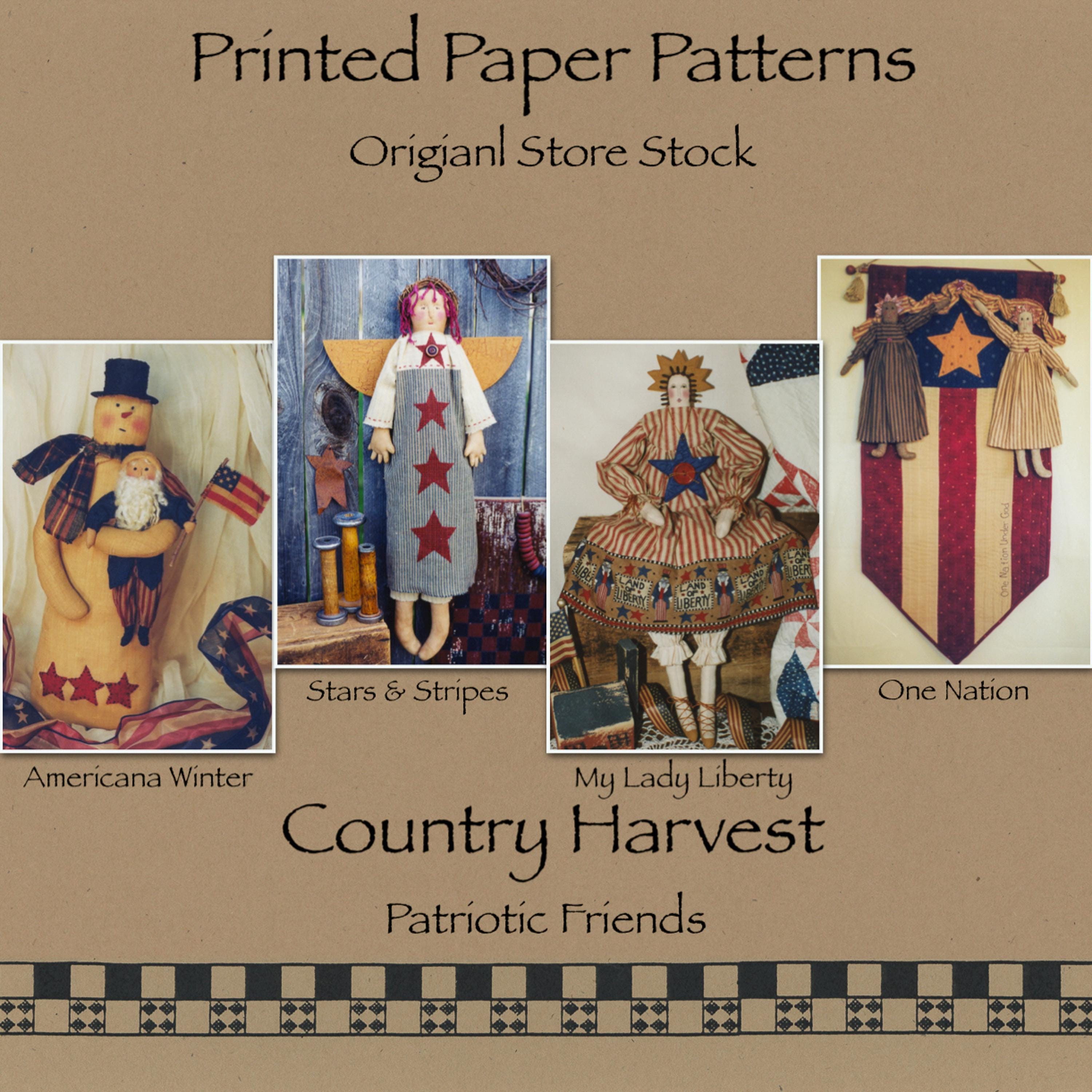 Printed Paper Patterns Patriotic Friends Country Harvest - Etsy