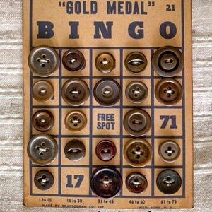 Fun BINGO Card Button Cards Country Harvest - Etsy