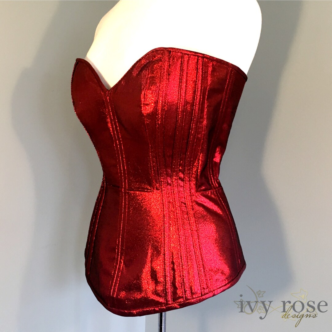 Metallic Red Corset - Etsy