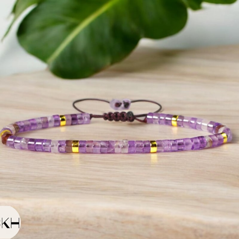 Amethyst Slider Bracelet - Etsy UK