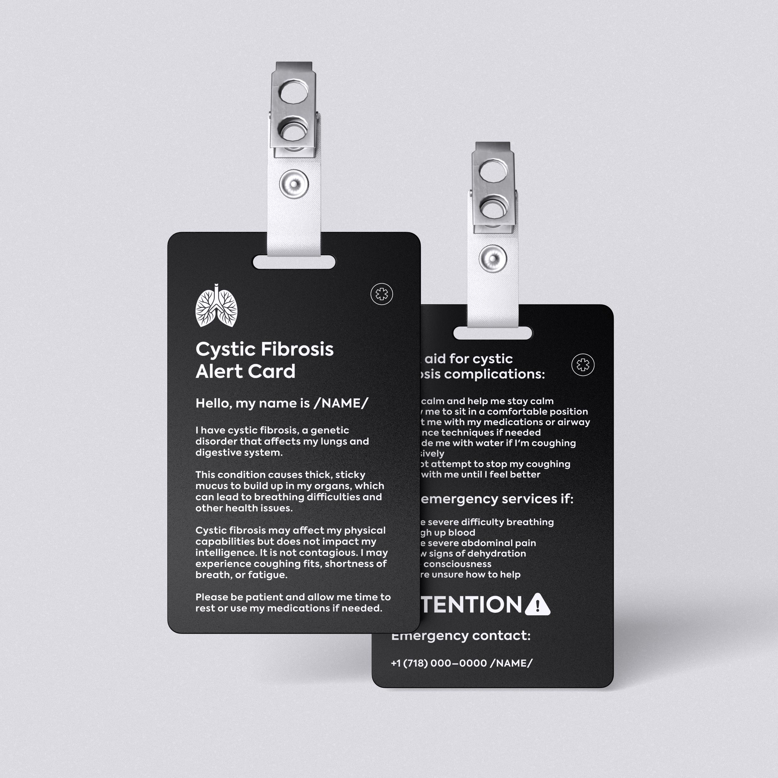 Personalized Medical Alert Card for Cystic Fibrosis - Etsy