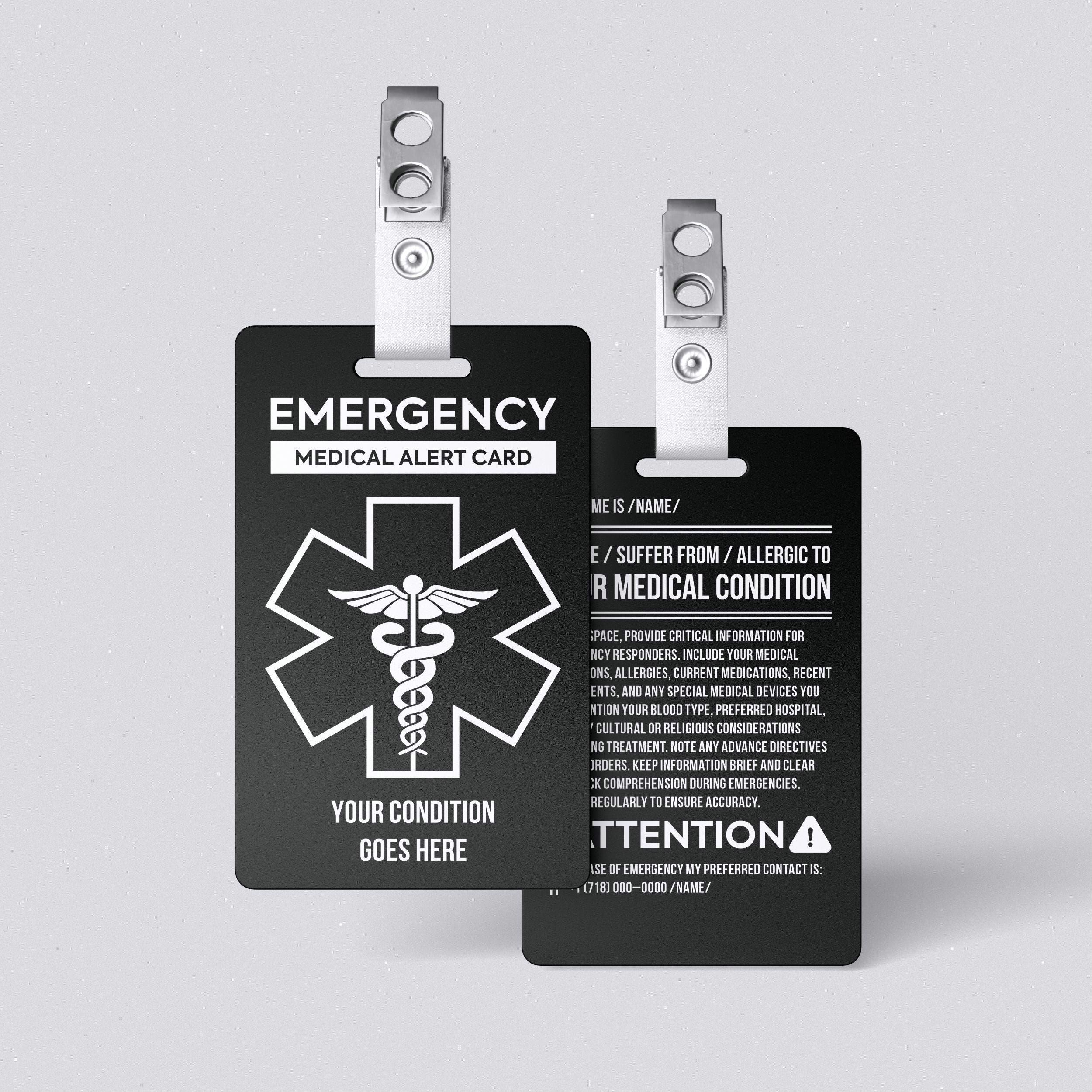 Stay Safe With a Personalized Medical Emergency Card - Etsy