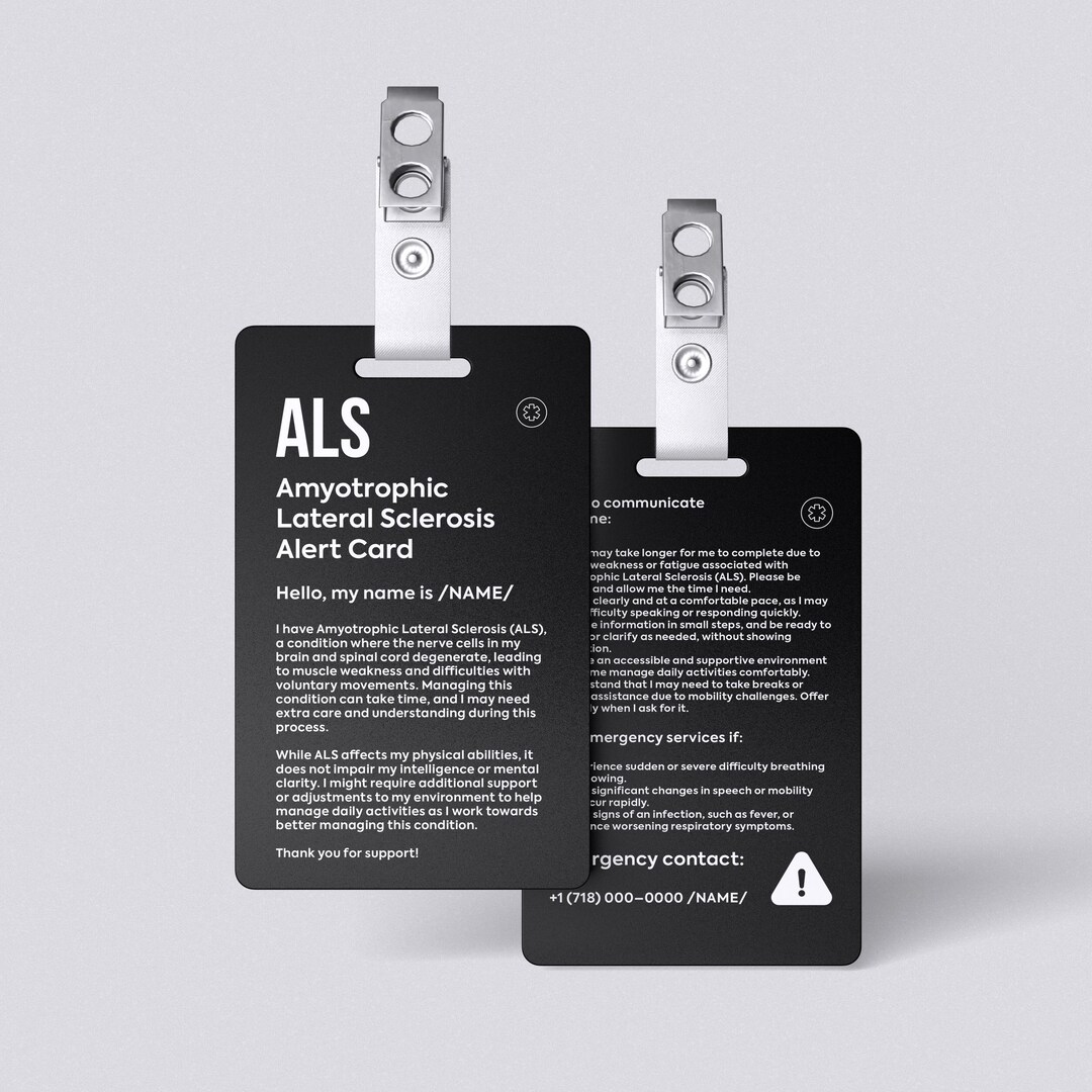 Custom Metal ALS Emergency Card for Peace of Mind - Etsy