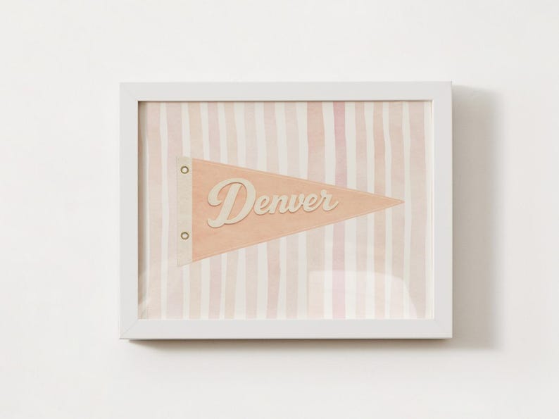 Denver Vintage Pennant Print - Etsy