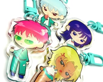 Saiki K Acrylic Keychains. 2.5"| Kusuo Saiki, Nendou, Teruhashi, Kaidou ...