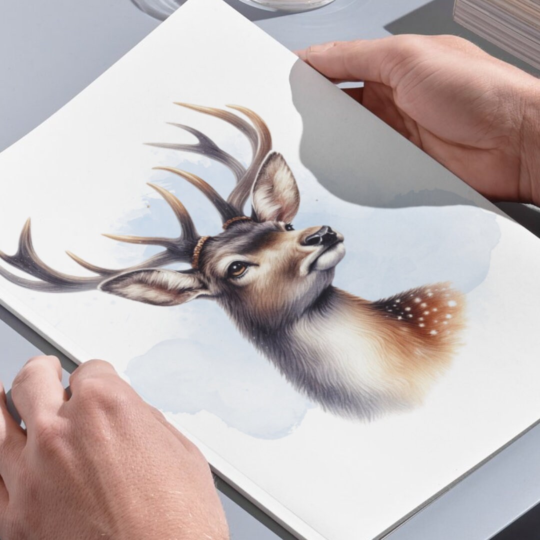 Download and Print Illustration of a Deer Animal Art to Print Wall ...