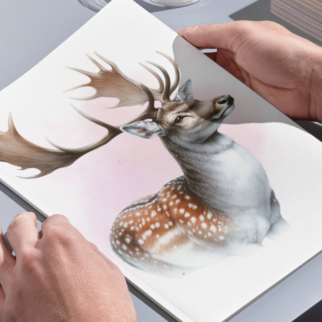 Download and Print Illustration of a Deer Animal Art to Print Wall ...