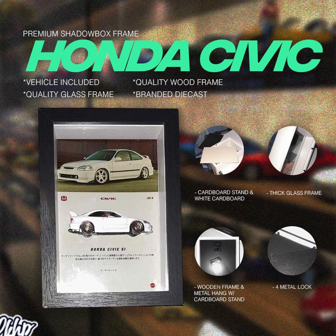 Honda Civic Custom Frame Design Poster Print Unique Gift Diecast Car ...