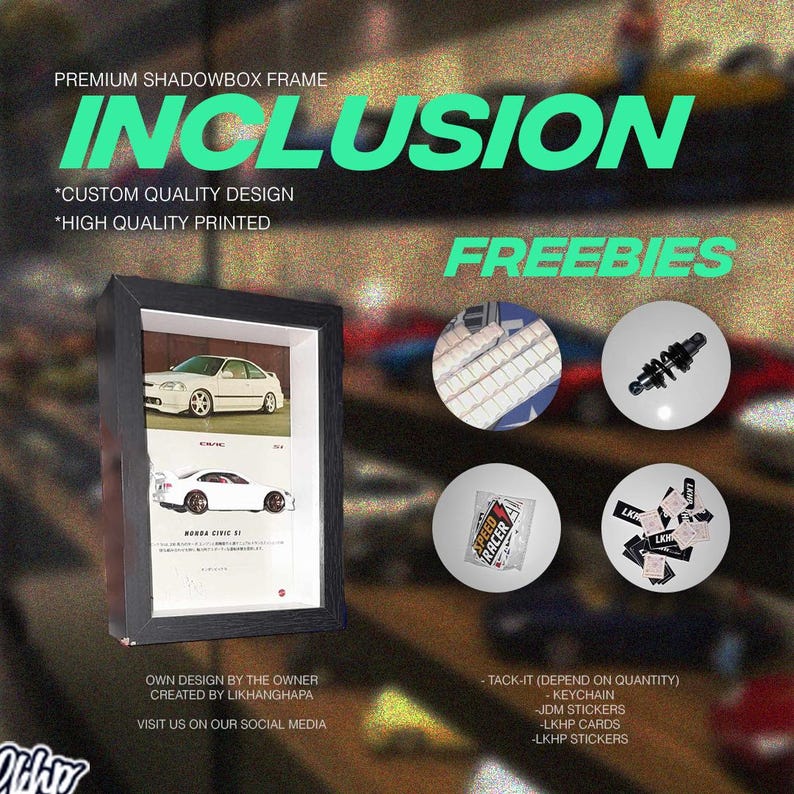 Honda Civic Custom Frame Design Poster Print Unique Gift Diecast Car ...