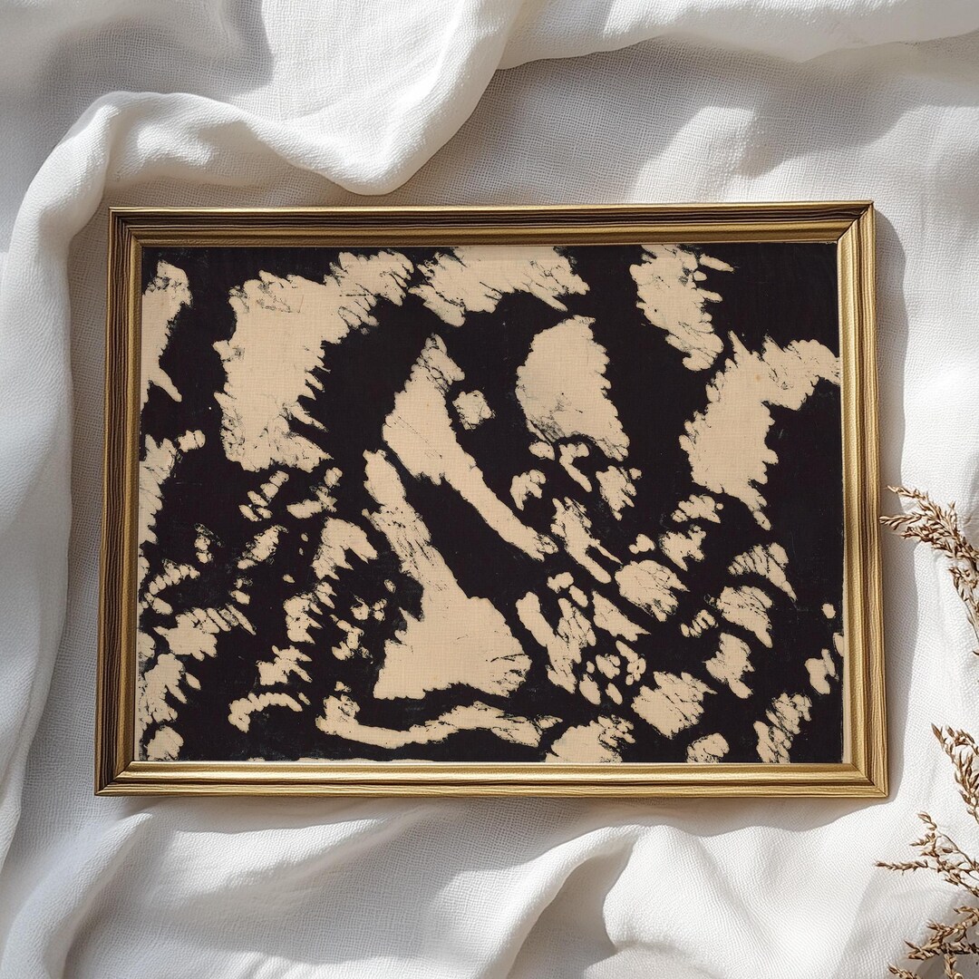 Abstract Black and White Ink Pattern Painting Digital Download Modern ...