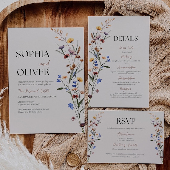 Digital Collage Wedding Invitation