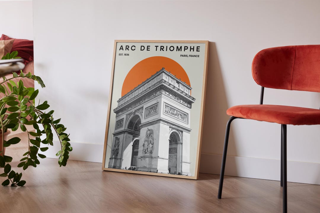 Arc De Triomphe Print, Paris Wall Art, Poster, Architecture Decor, Arc ...