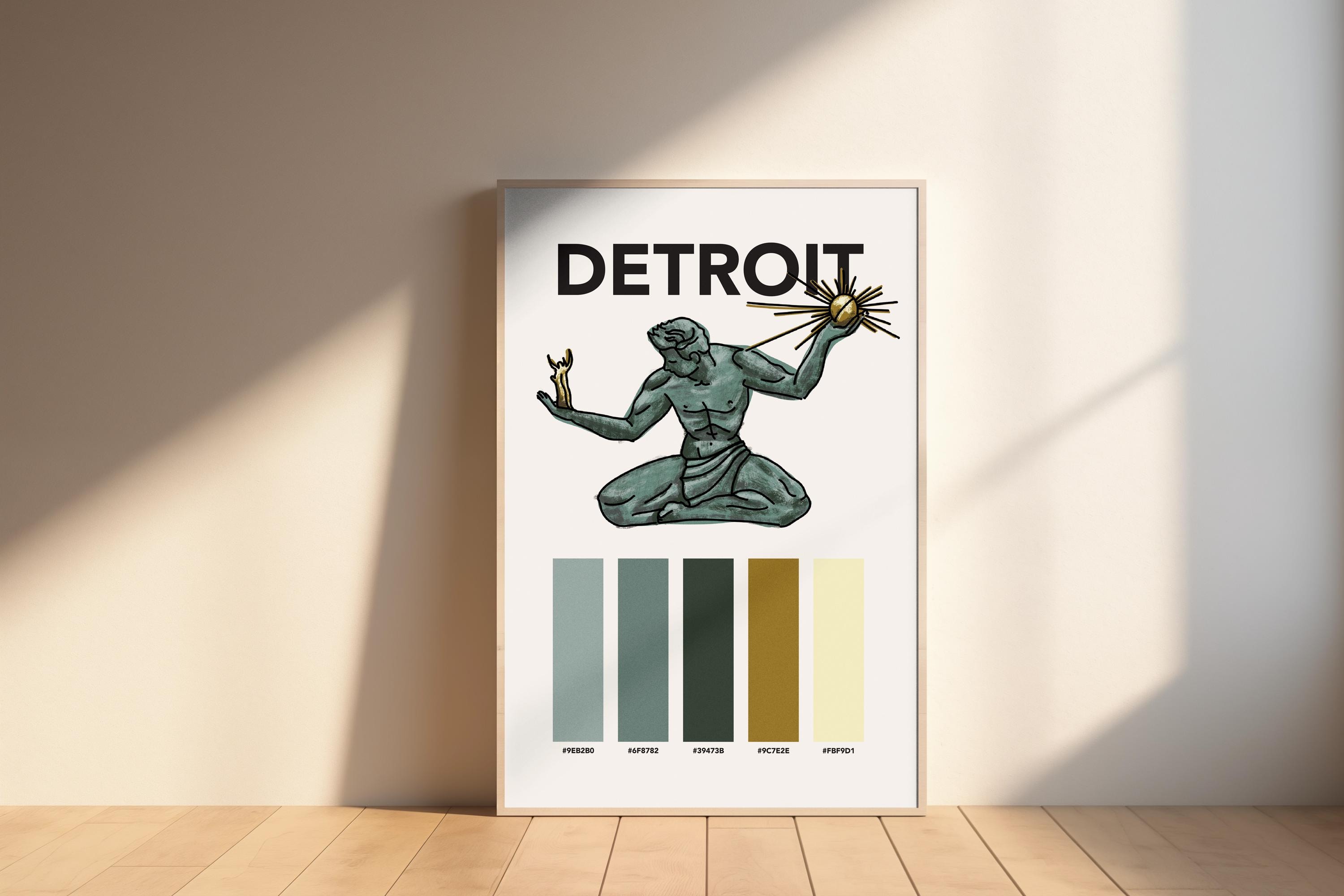 Spirit of Detroit Print, Spirit of Detroit Wall Art, Detroit City ...