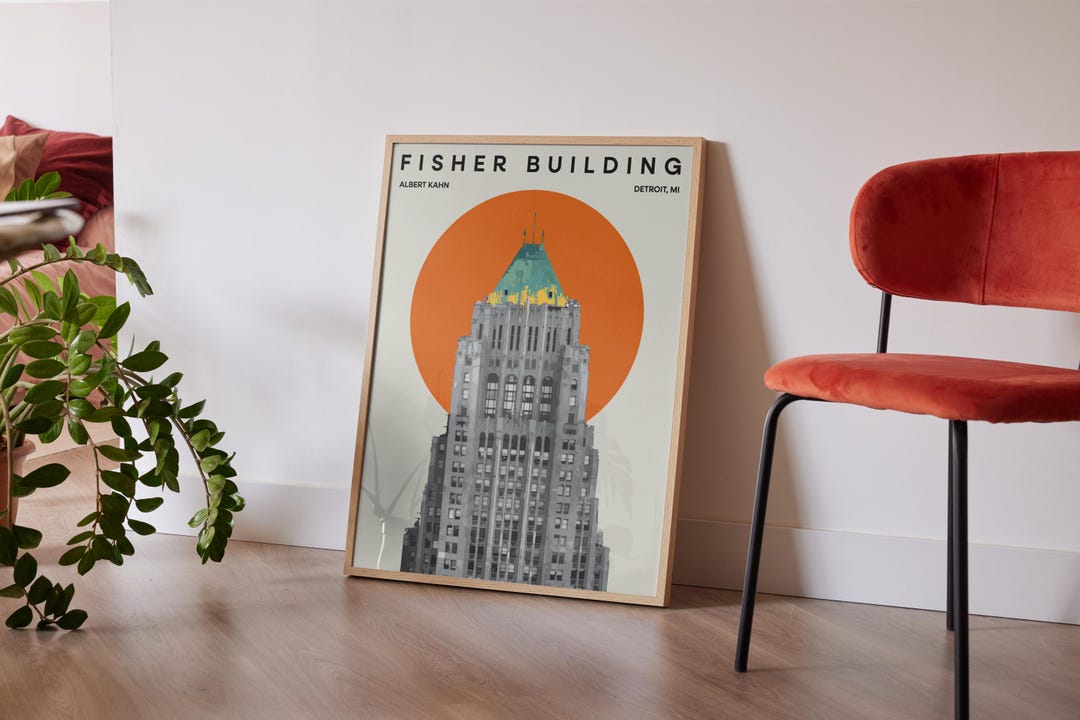 Fisher Building Print, Detroit Michigan Wall Art, Albert Kahn Poster ...