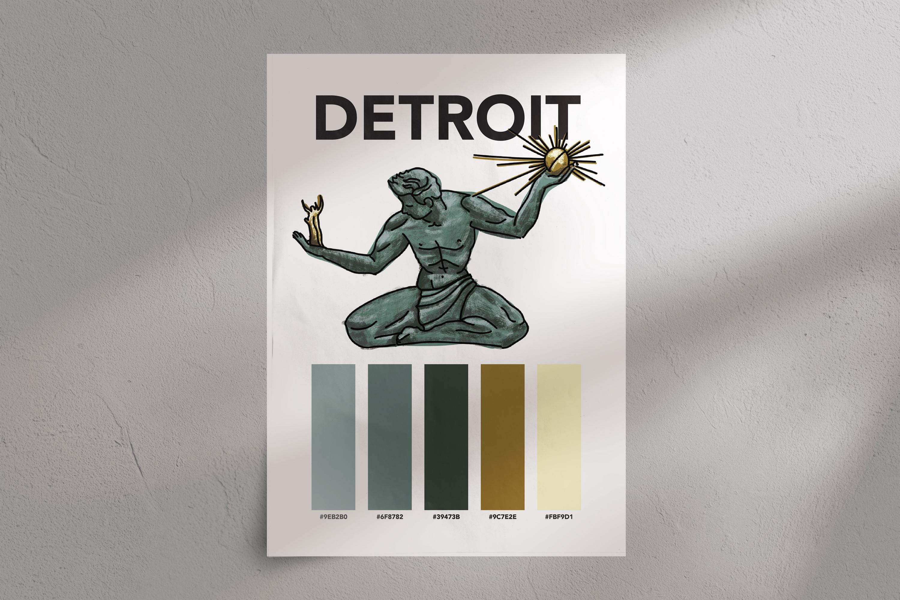 Spirit of Detroit Print, Spirit of Detroit Wall Art, Detroit City ...