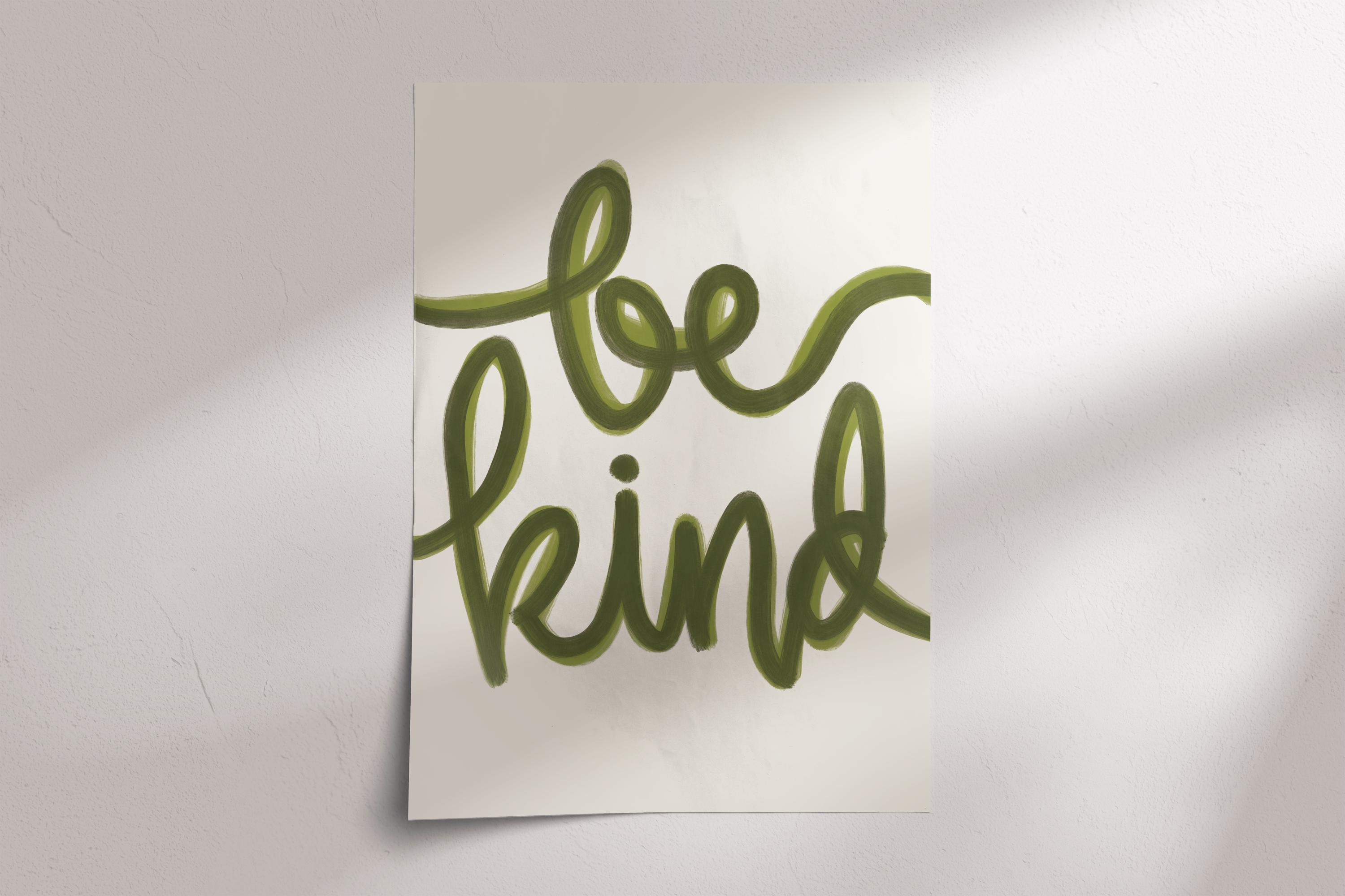 Be Kind Print, Be Kind Wall Art, Be Kind Poster, Be Kind Decor, Be Kind ...