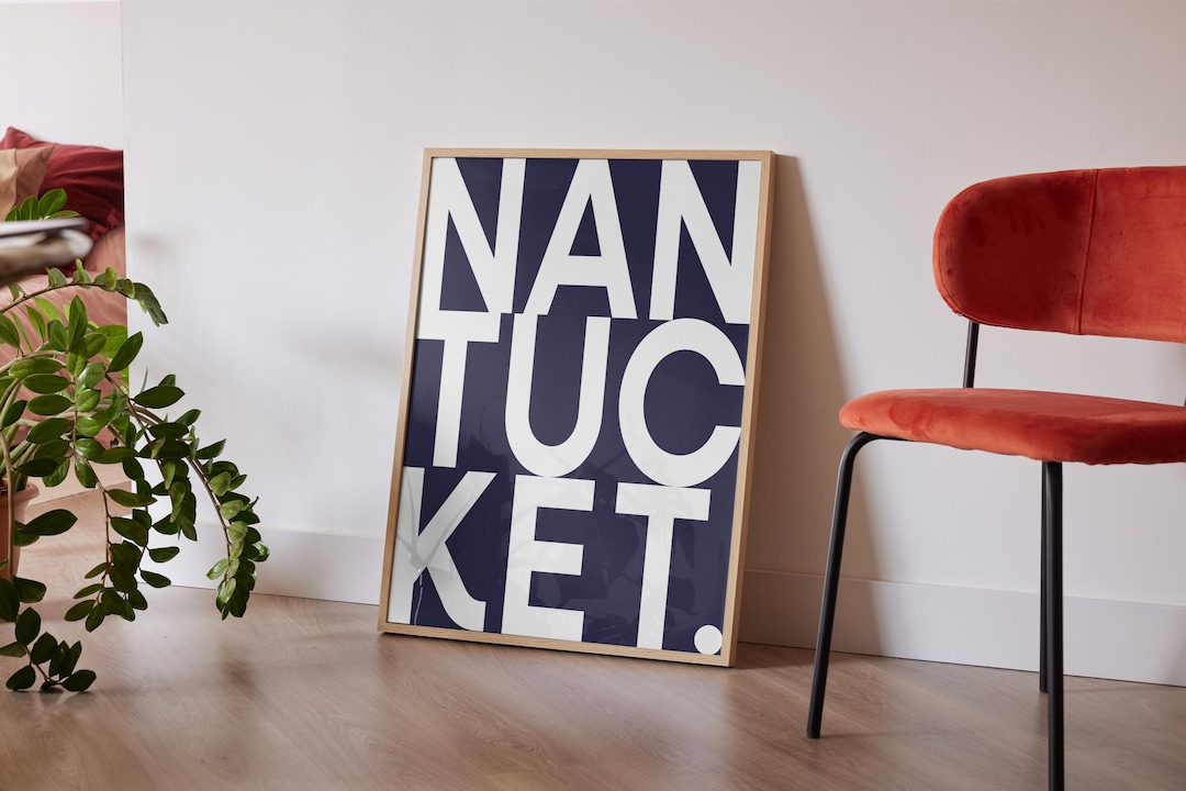 Nantucket Print, Coastal Nantucket Wall Art, Cape Cod Minimal Poster ...