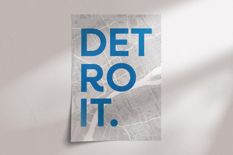 Detroit Print, Detroit Wall Art, Lions Poster, Detroit Lions Decor ...