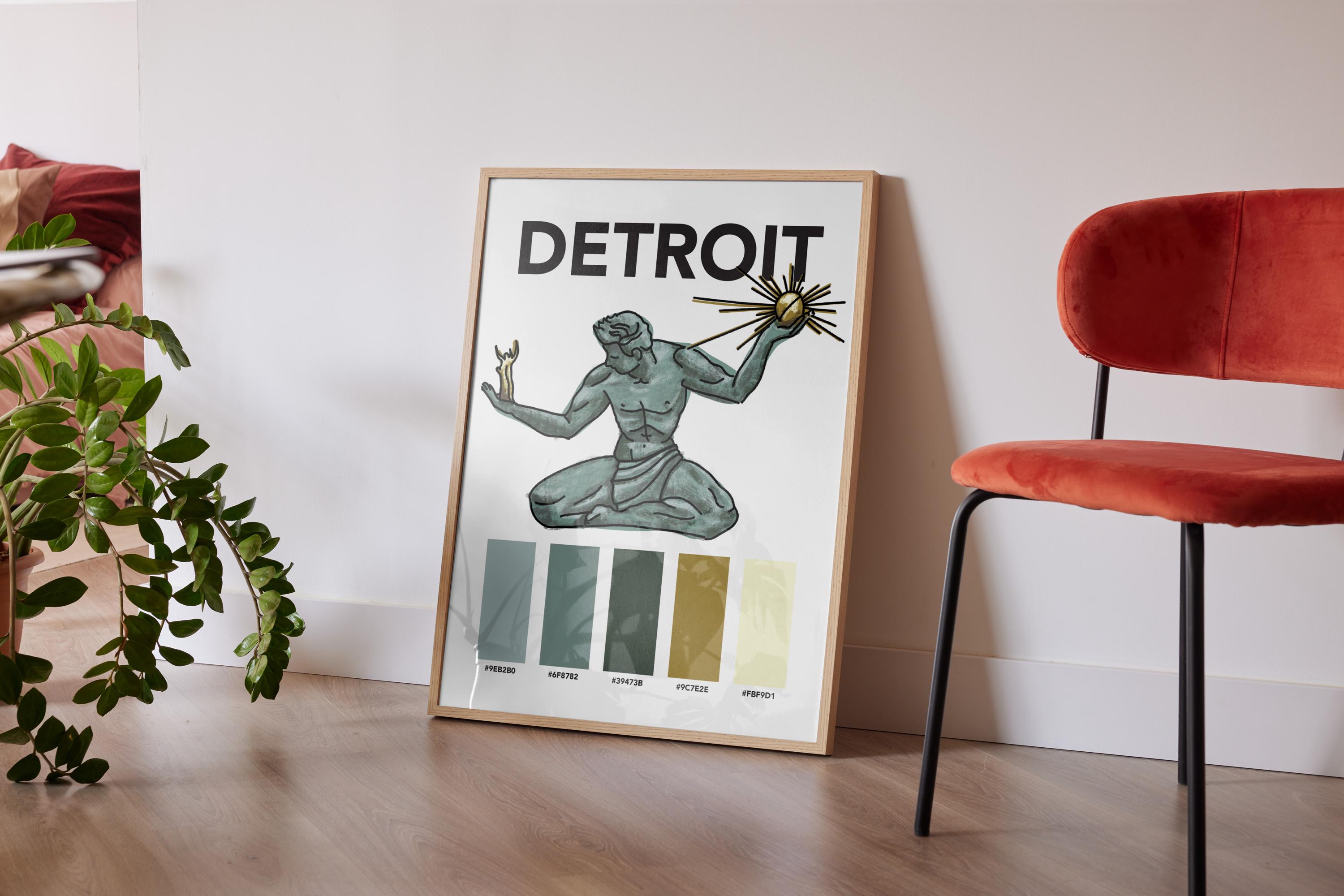 Spirit of Detroit Print, Spirit of Detroit Wall Art, Detroit City ...