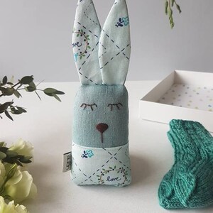 Handmade Linen Bunny Rattle Toy, Baby Shower Gift - Etsy