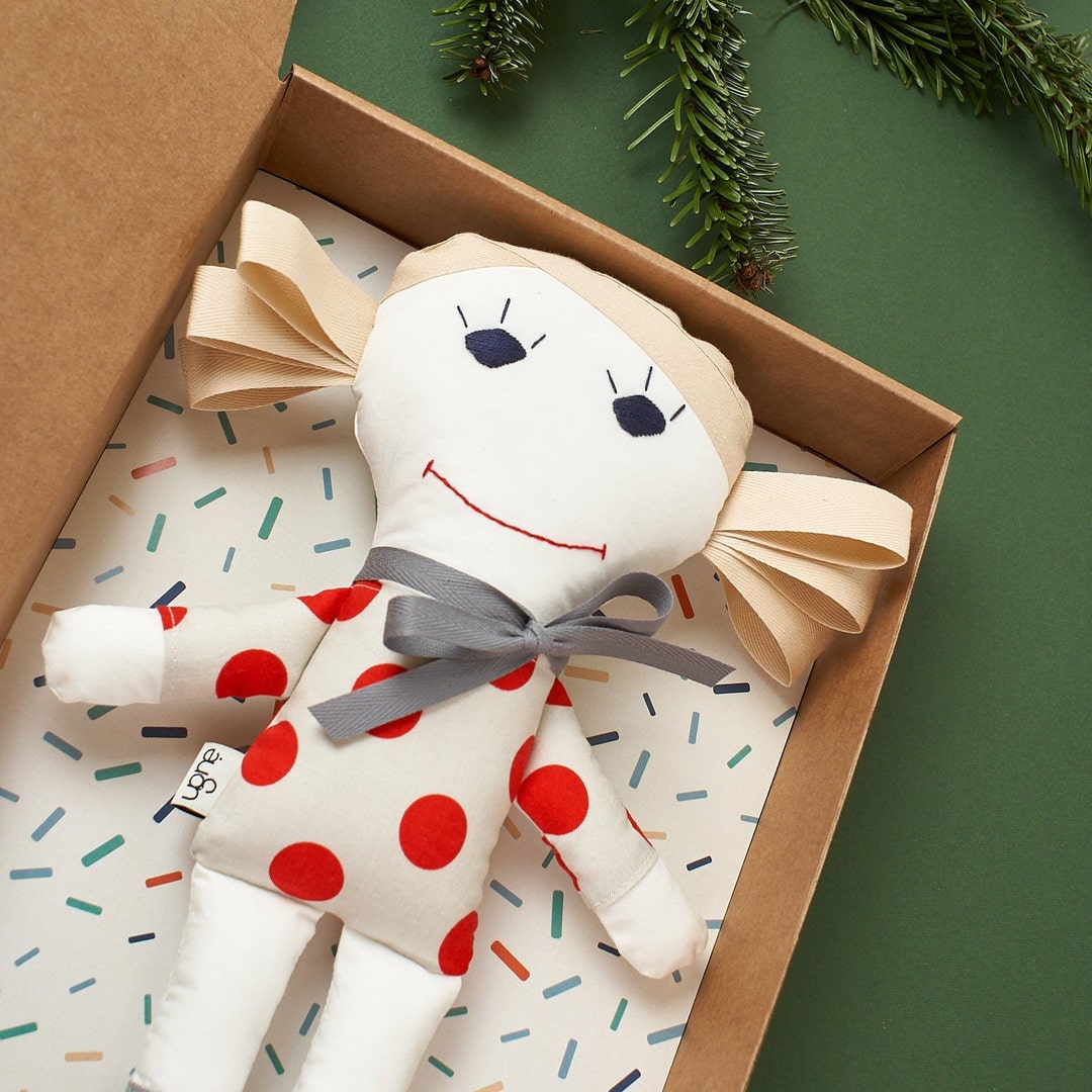 Red Dot Dressed Rag Doll, First Christmas Toy, First Birthday Gift ...