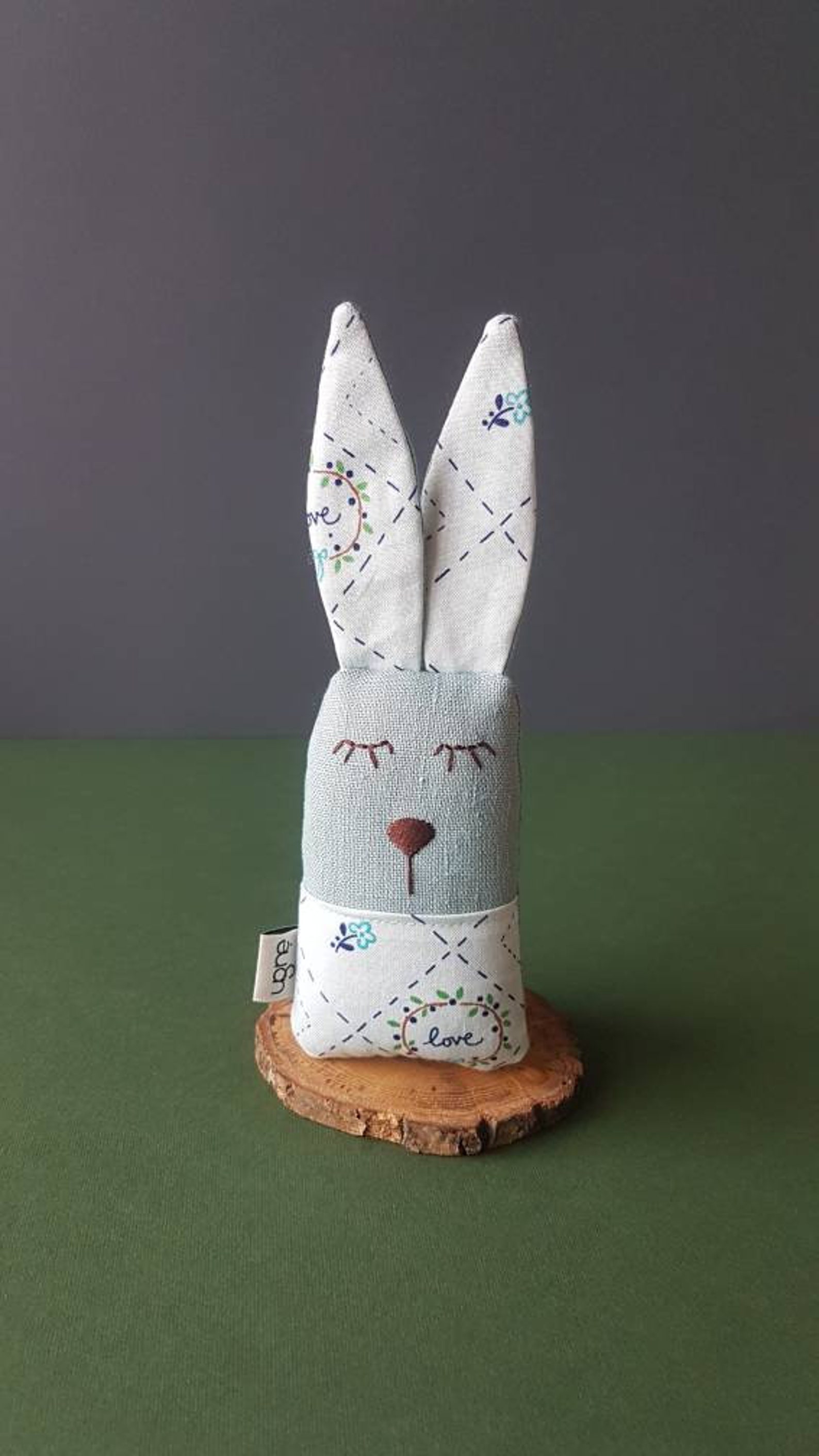 Valentine's Kids Blush Blue Bunny Rabbit Rattle Toy - Etsy