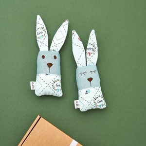 Handmade Linen Bunny Rattle Toy, Baby Shower Gift - Etsy