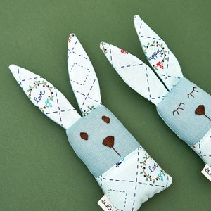 Handmade Linen Bunny Rattle Toy, Baby Shower Gift - Etsy
