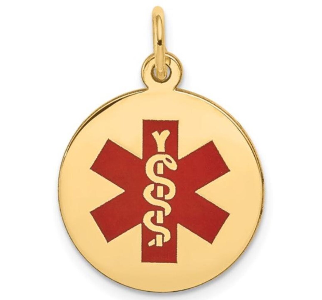 Engravable Glow in the Dark Enamel Gold / Silver Medical Jewelry ...