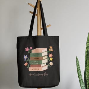 Custom Romance Book Lovers Tote Bag for Romantasy Readers Gift Bookish ...
