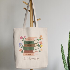Custom Romance Book Lovers Tote Bag for Romantasy Readers Gift Bookish ...