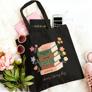 Custom Romance Book Lovers Tote Bag for Romantasy Readers Gift Bookish ...