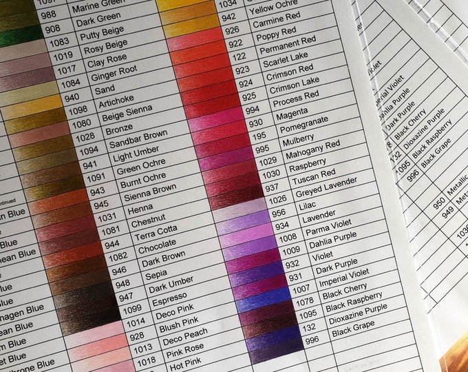 Prismacolor Colored Pencil COLOR YOURSELF Color Chart for All Current ...