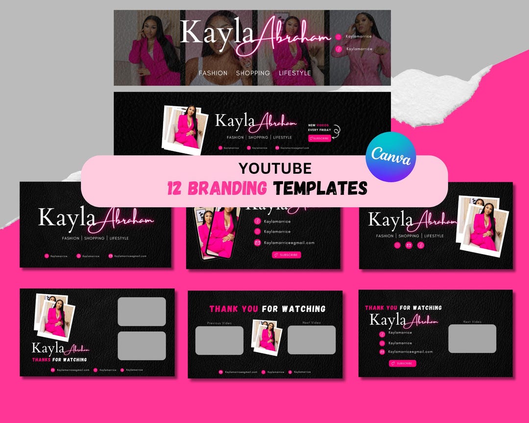 Youtube Branding Kit, Youtube Banner Kit, DIY Video Banner Template ...