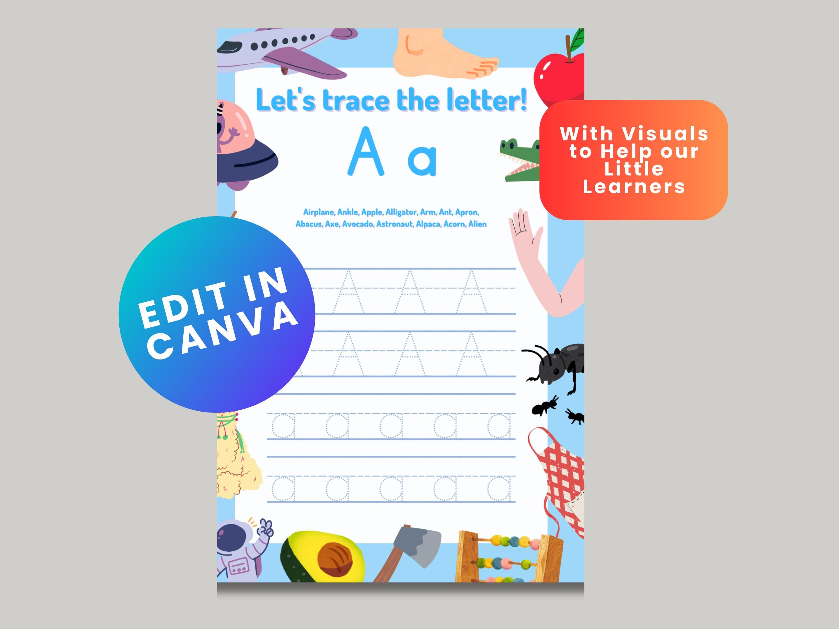 Alphabet Tracing Busy Book Printable for Toddler, Preschool Alphabet ...