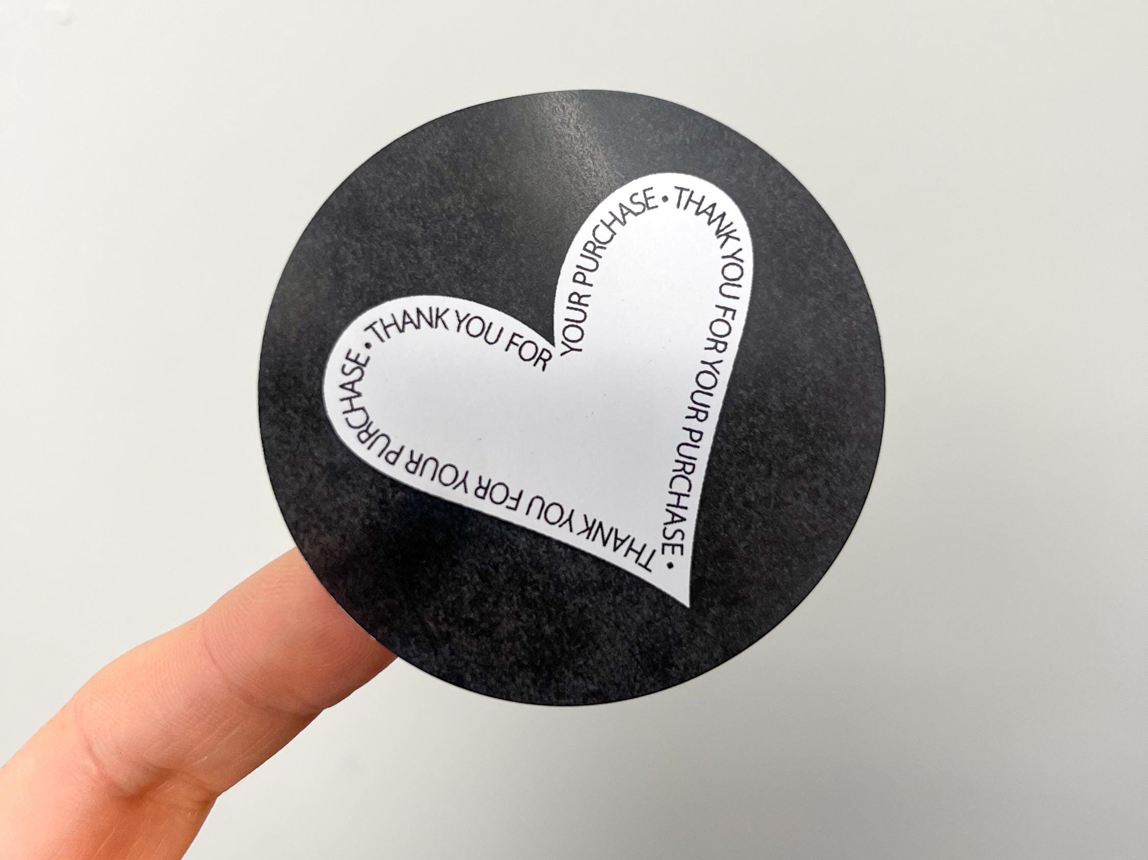 Thank You for Your Order Stickers, Custom Round Stickers, Simple Heart ...
