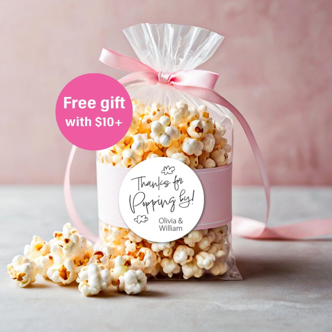 Thanks for Popping by Stickers: Wedding Favor Labels - Etsy